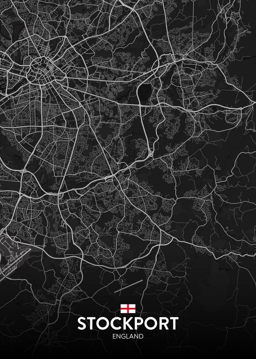 'Stockport UK' Poster, picture, metal print, paint by IMR Designs ...