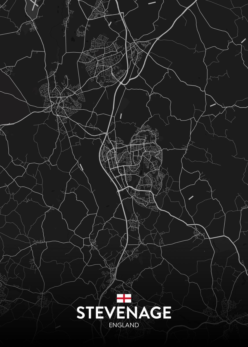 'Stevenage UK' Poster, picture, metal print, paint by IMR Designs ...