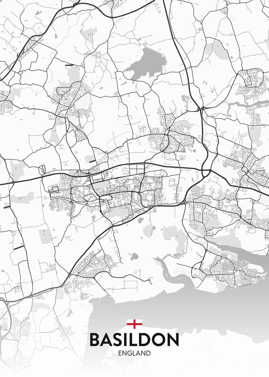 'Basildon UK' Poster, picture, metal print, paint by IMR Designs | Displate