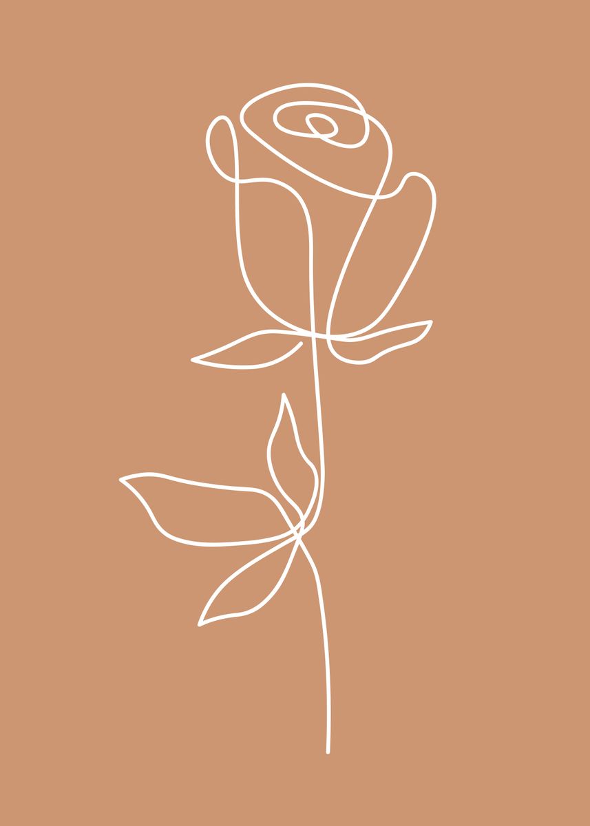 'Rose Flower one line art' Poster by Human Shadow | Displate