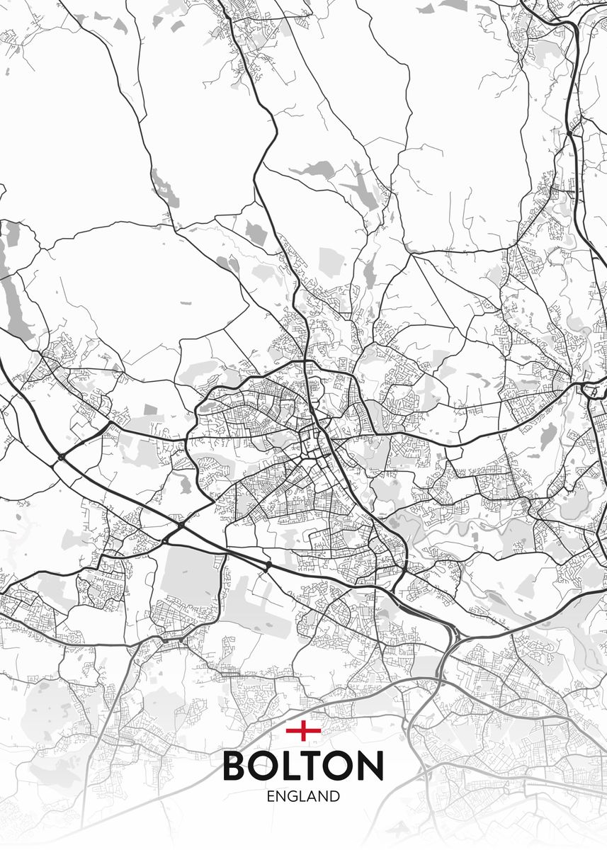 'Bolton UK' Poster, picture, metal print, paint by IMR Designs | Displate