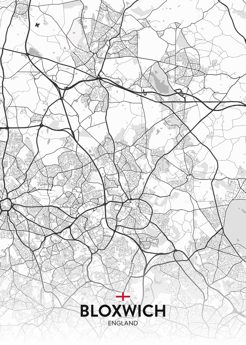 'Bloxwich UK' Poster, picture, metal print, paint by IMR Designs | Displate