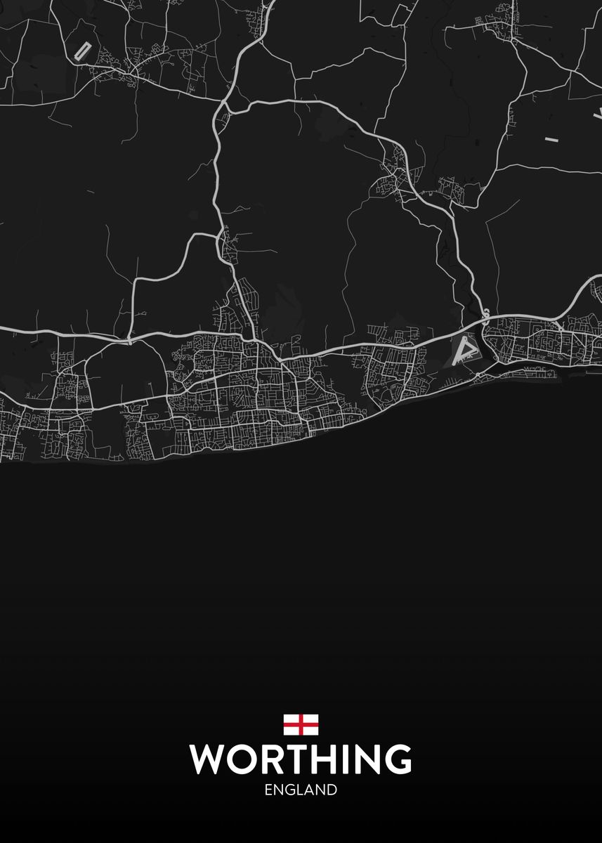 'Worthing UK' Poster, picture, metal print, paint by IMR Designs | Displate