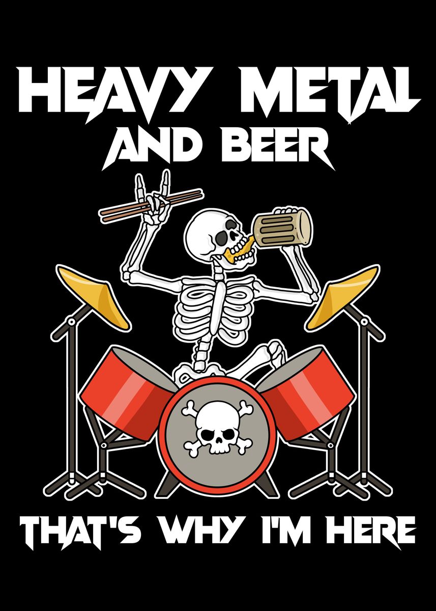 'Heavy Metal Beer' Poster, picture, metal print, paint by CatRobot ...
