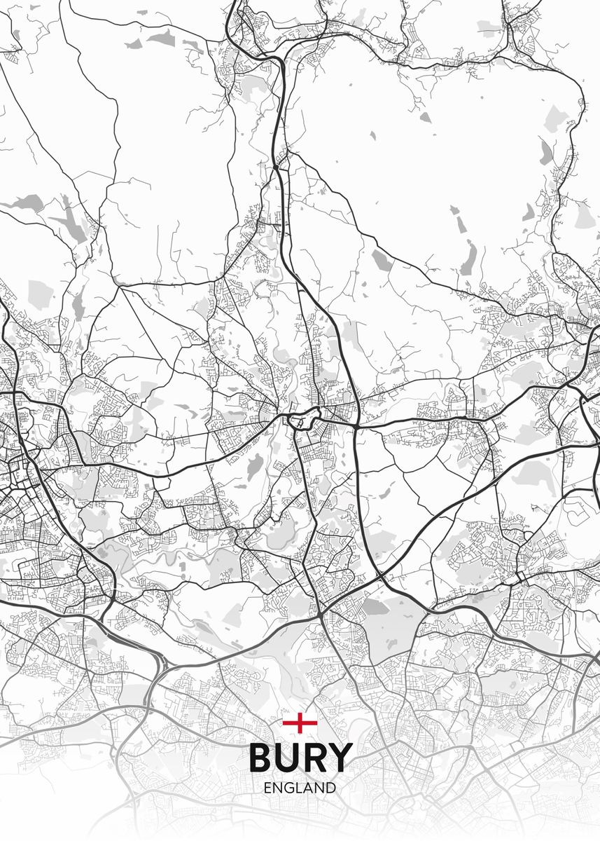 'Bury UK' Poster by IMR Designs | Displate