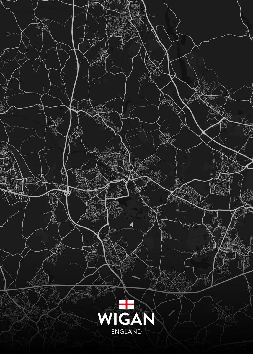 'Wigan UK' Poster, picture, metal print, paint by IMR Designs | Displate