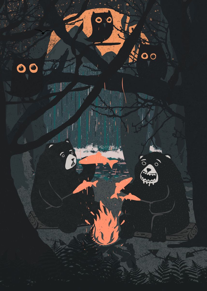 'Wild Fish Dinner' Poster, picture, metal print, paint by Ilya Danilov ...