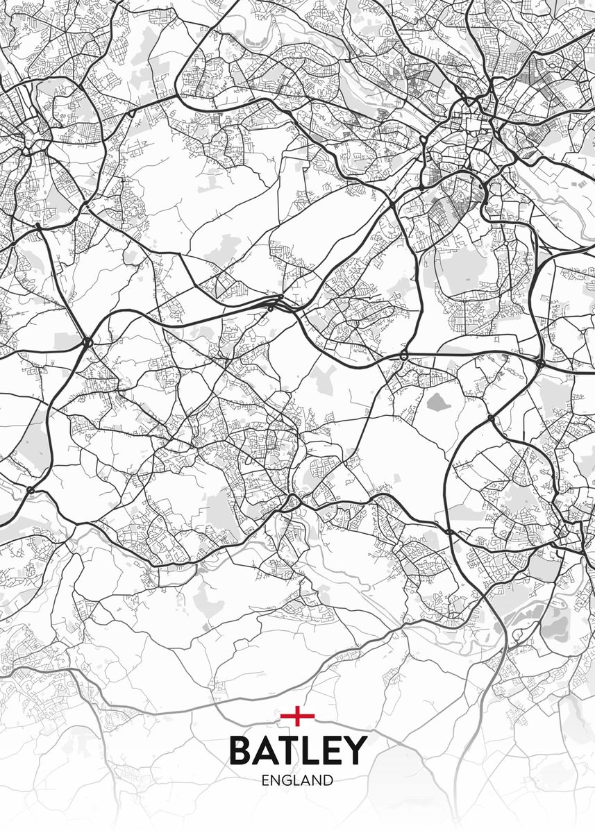 'Batley UK' Poster, picture, metal print, paint by IMR Designs | Displate
