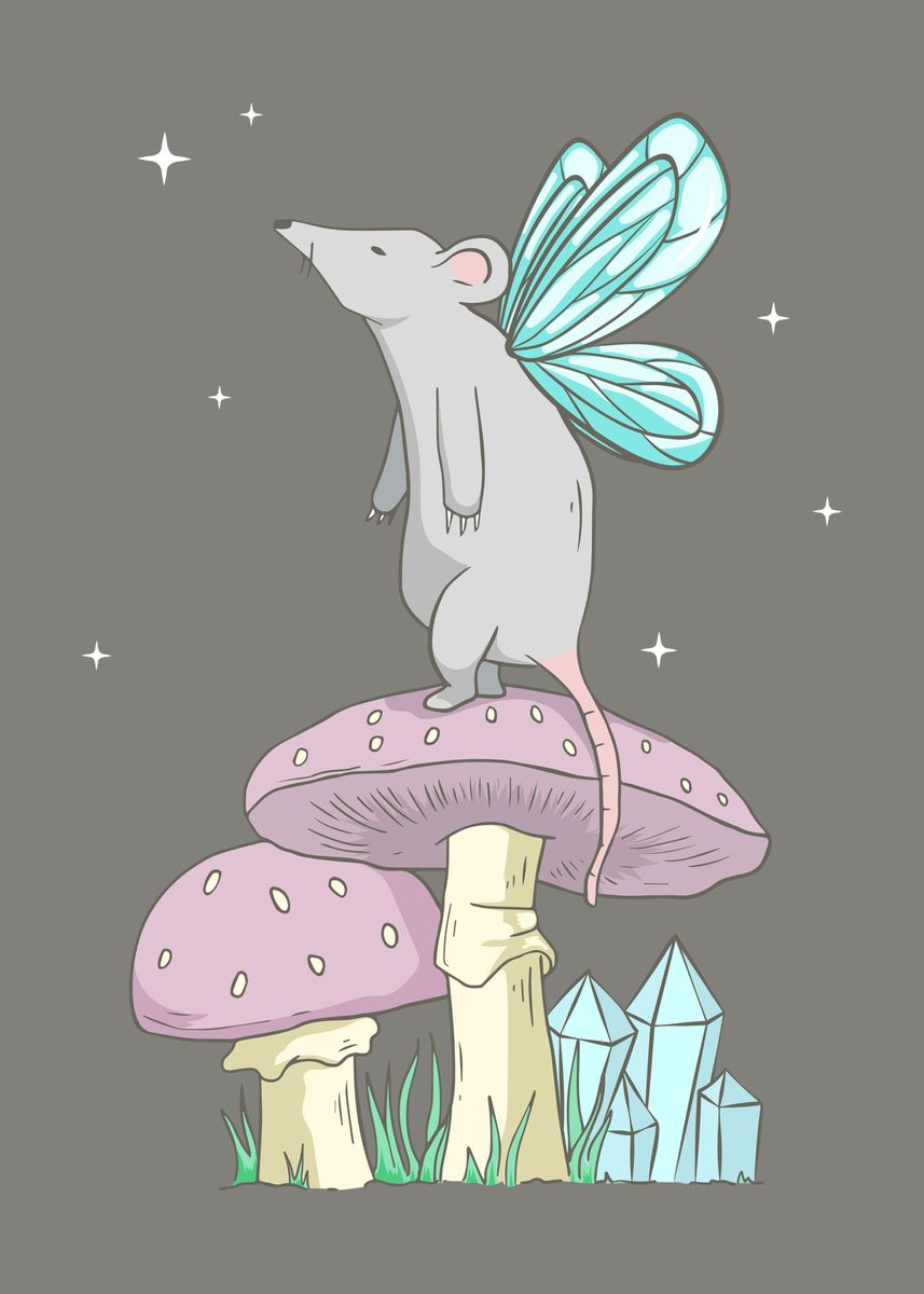 'Fairycore Fairy Mouse' Poster, picture, metal print, paint by ...