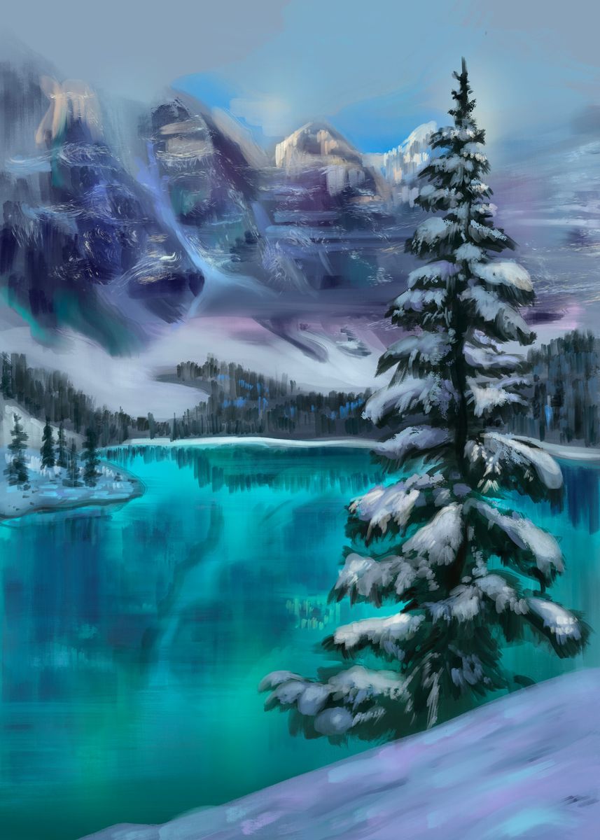 'December dream' Poster, picture, metal print, paint by Polina Reed ...