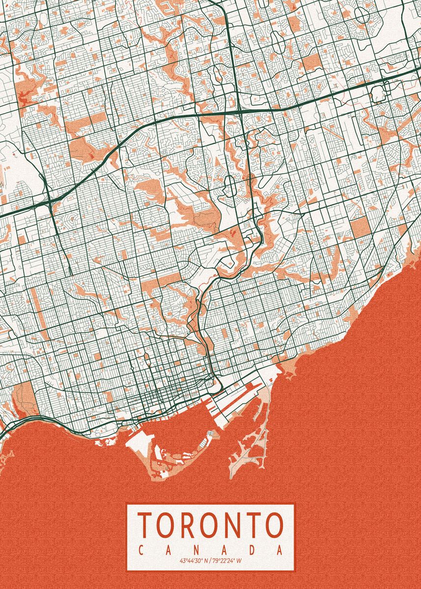 'Toronto City Map Bohemian' Poster by deMAP Studio | Displate