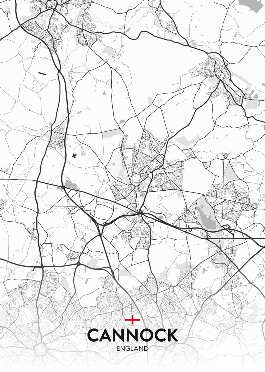 'Cannock UK' Poster, picture, metal print, paint by IMR Designs | Displate