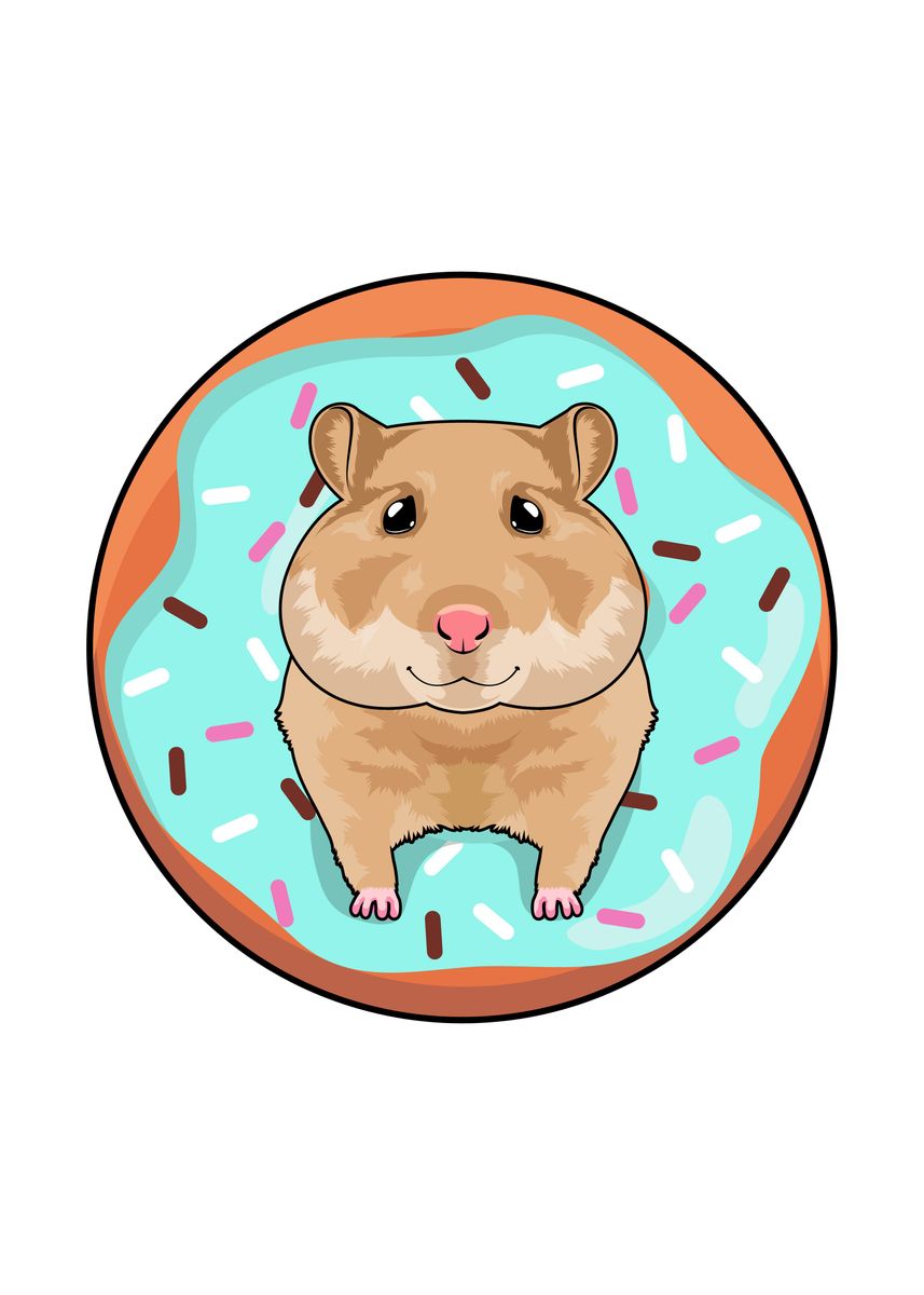 'Hamster Donut' Poster, picture, metal print, paint by Markus Schnabel ...