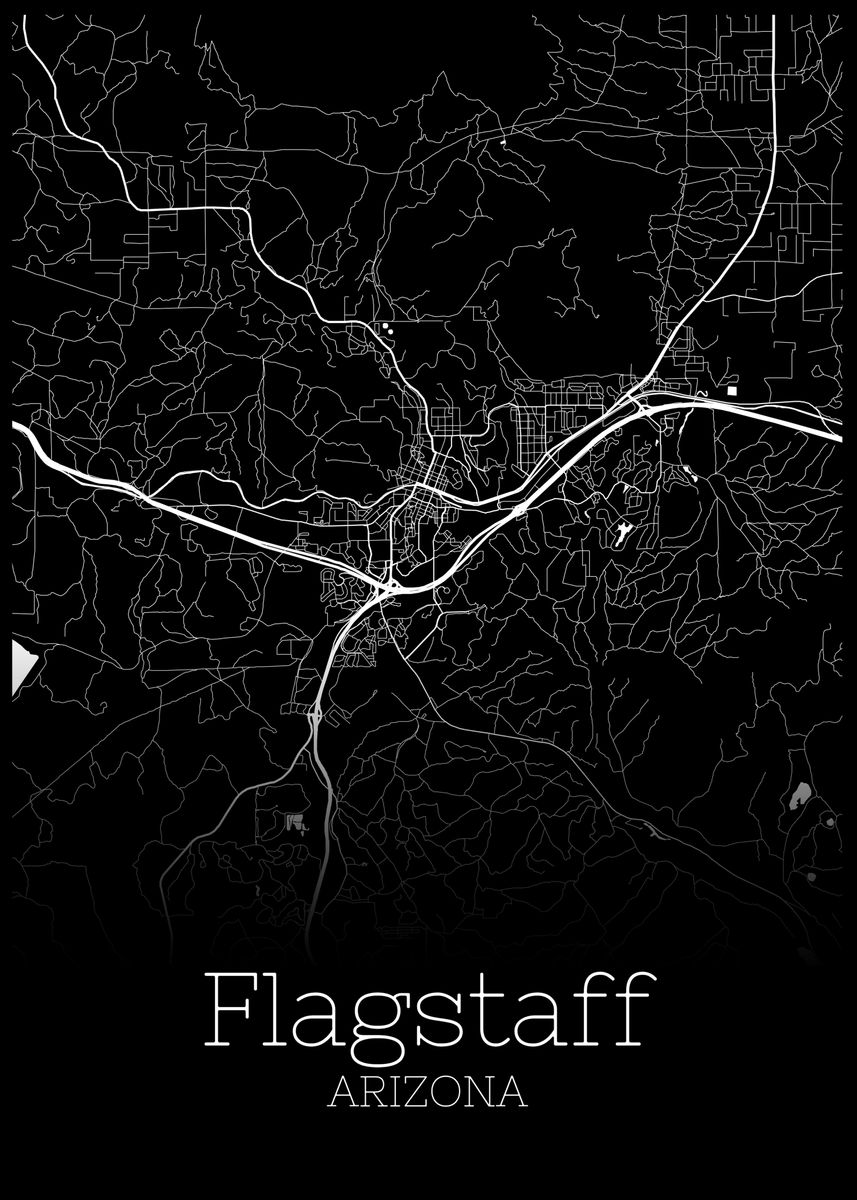 'Flagstaff Arizona city map' Poster, picture, metal print, paint by ...