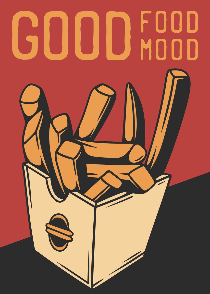 'Good food mood' Poster, picture, metal print, paint by Designersen ...