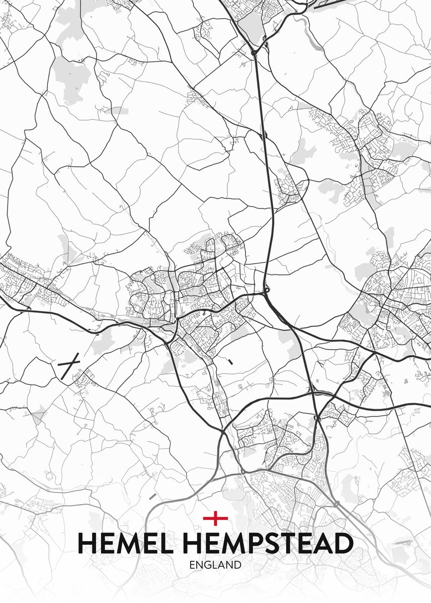 'Hemel Hempstead UK' Poster, picture, metal print, paint by IMR Designs ...