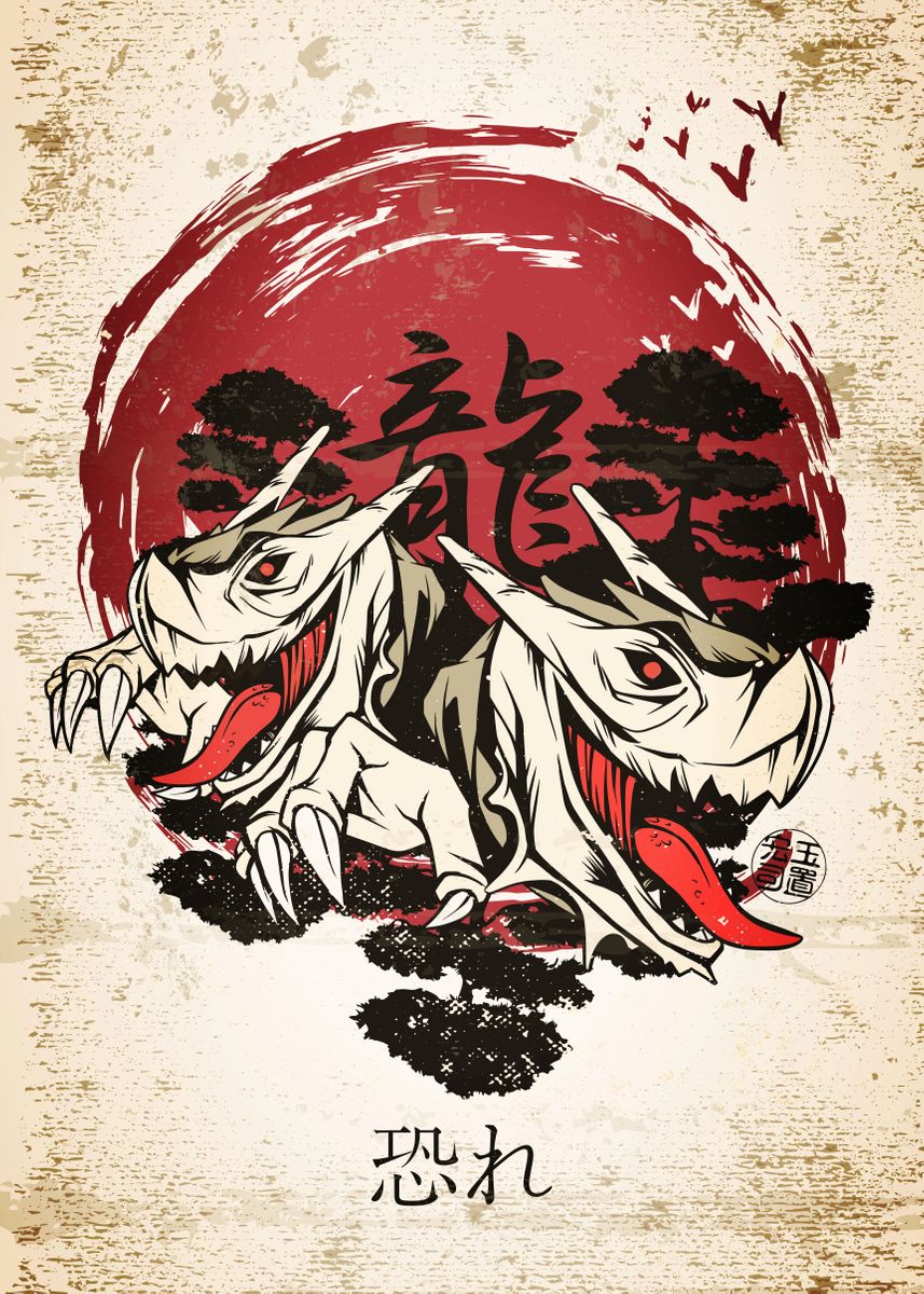 'Japanese Demons' Poster, picture, metal print, paint by BestPrints ...