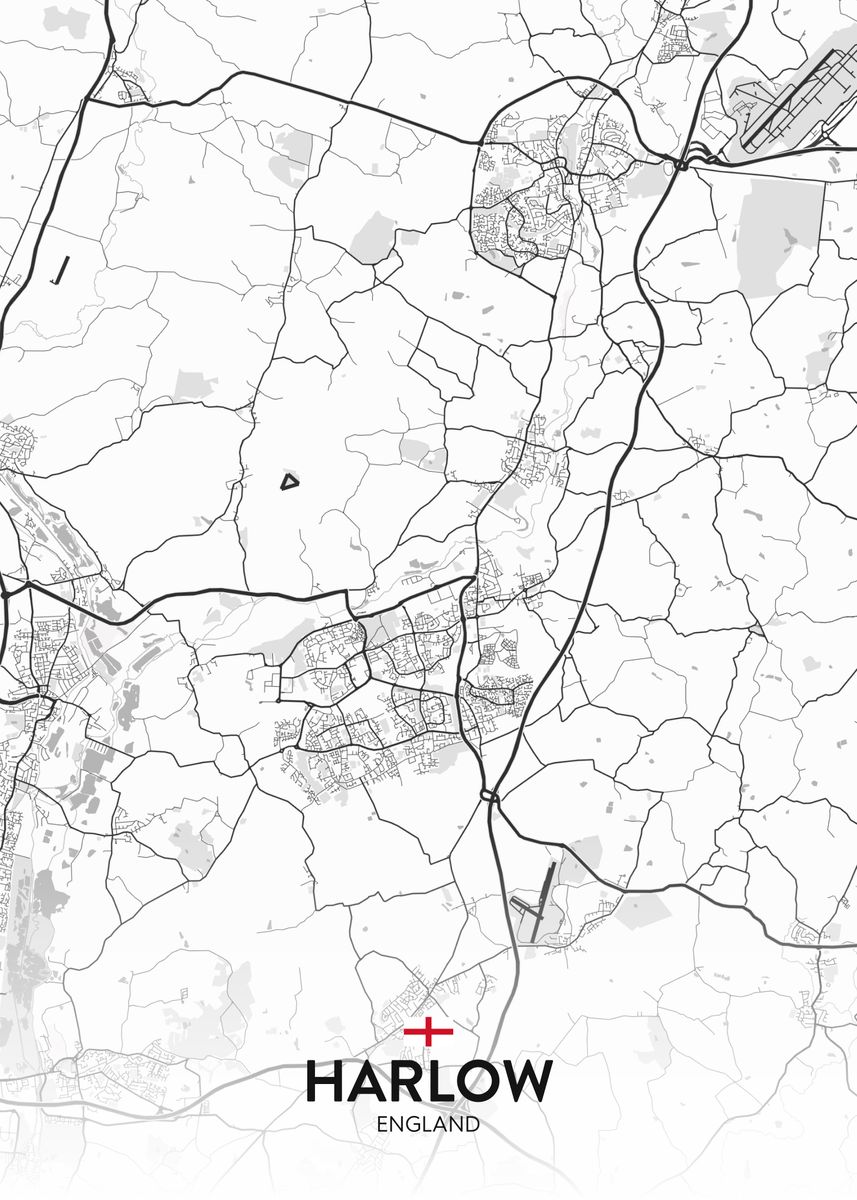 'Harlow UK' Poster, picture, metal print, paint by IMR Designs | Displate