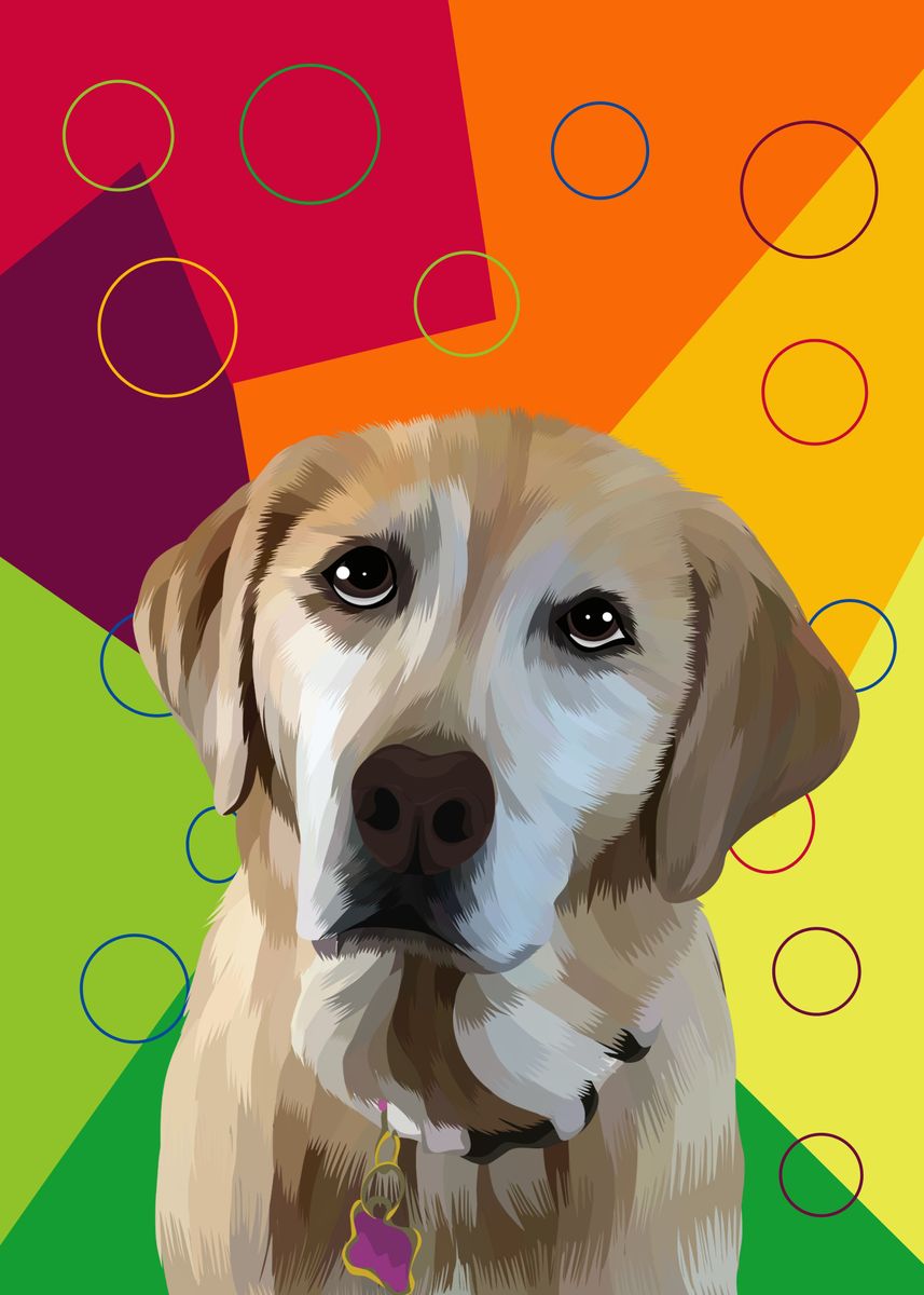 'animalia dog' Poster, picture, metal print, paint by Mshel Tyan | Displate