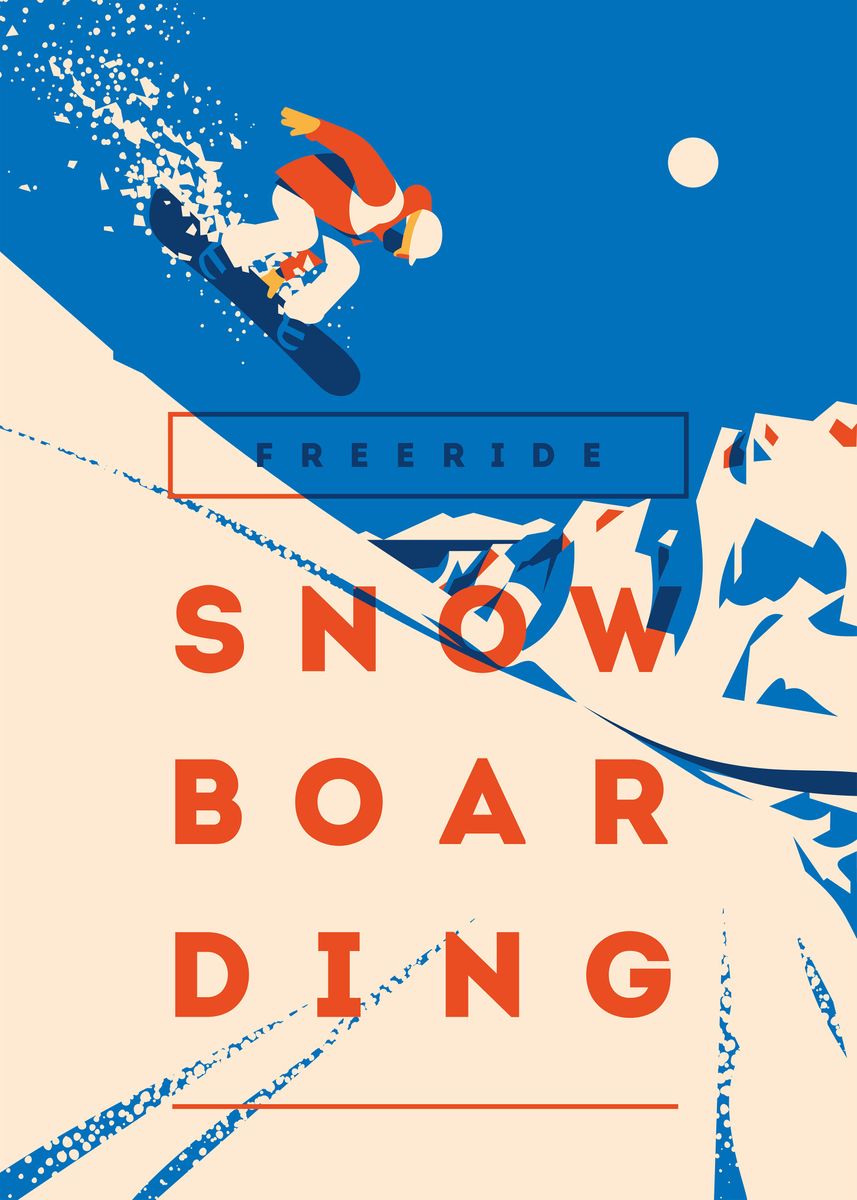 'Snowboarding Club' Poster, picture, metal print, paint by Designersen ...