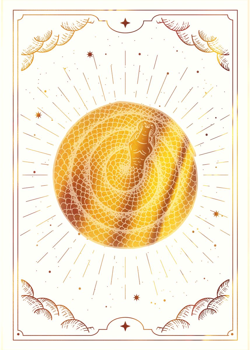 'Snake circle in tarot' Poster by Michael Landsberger | Displate