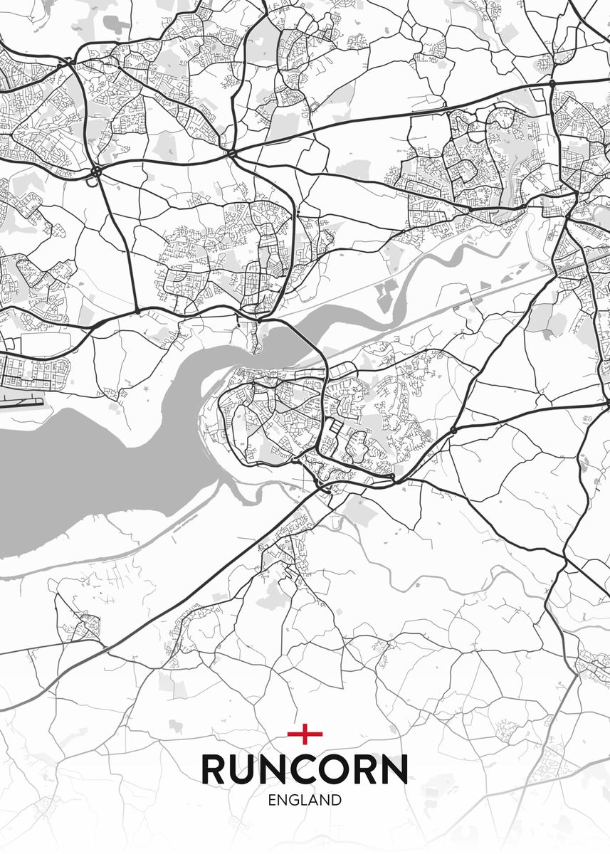 'Runcorn UK' Poster, picture, metal print, paint by IMR Designs | Displate