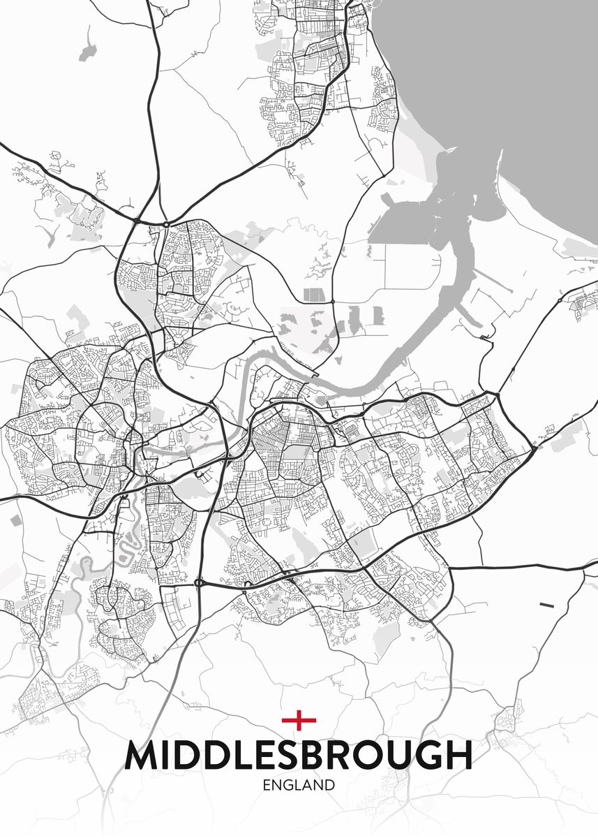 'Middlesbrough UK' Poster, picture, metal print, paint by IMR Designs ...