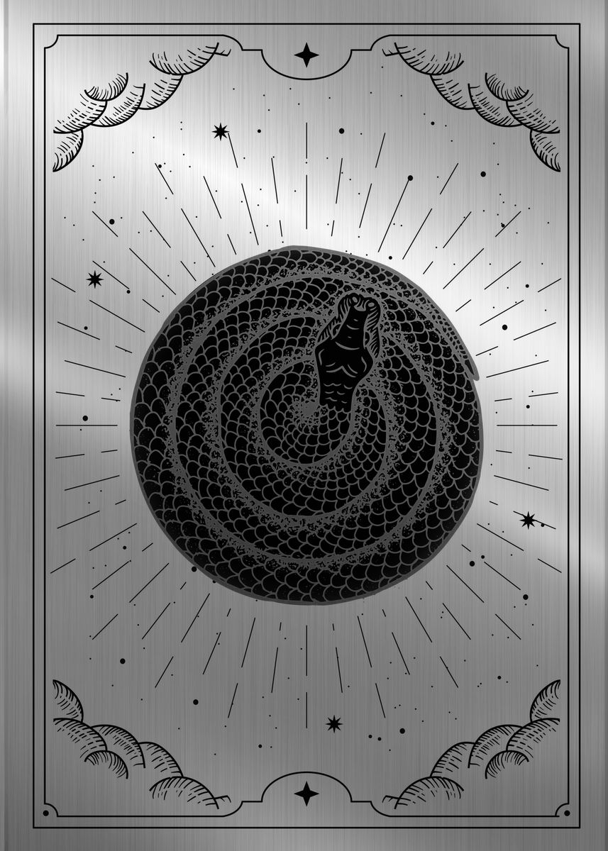 'Snake circle in tarot' Poster, picture, metal print, paint by Michael ...