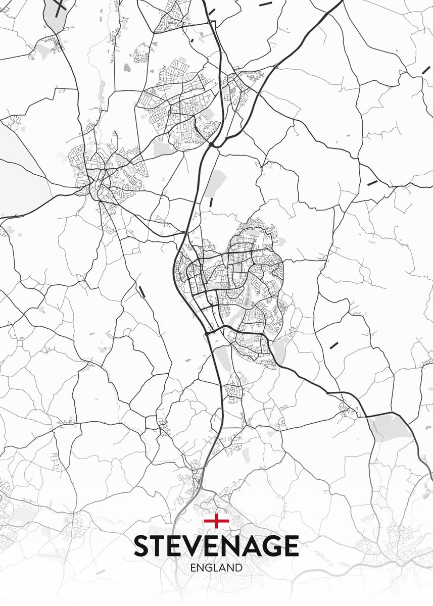 'Stevenage UK' Poster, picture, metal print, paint by IMR Designs ...