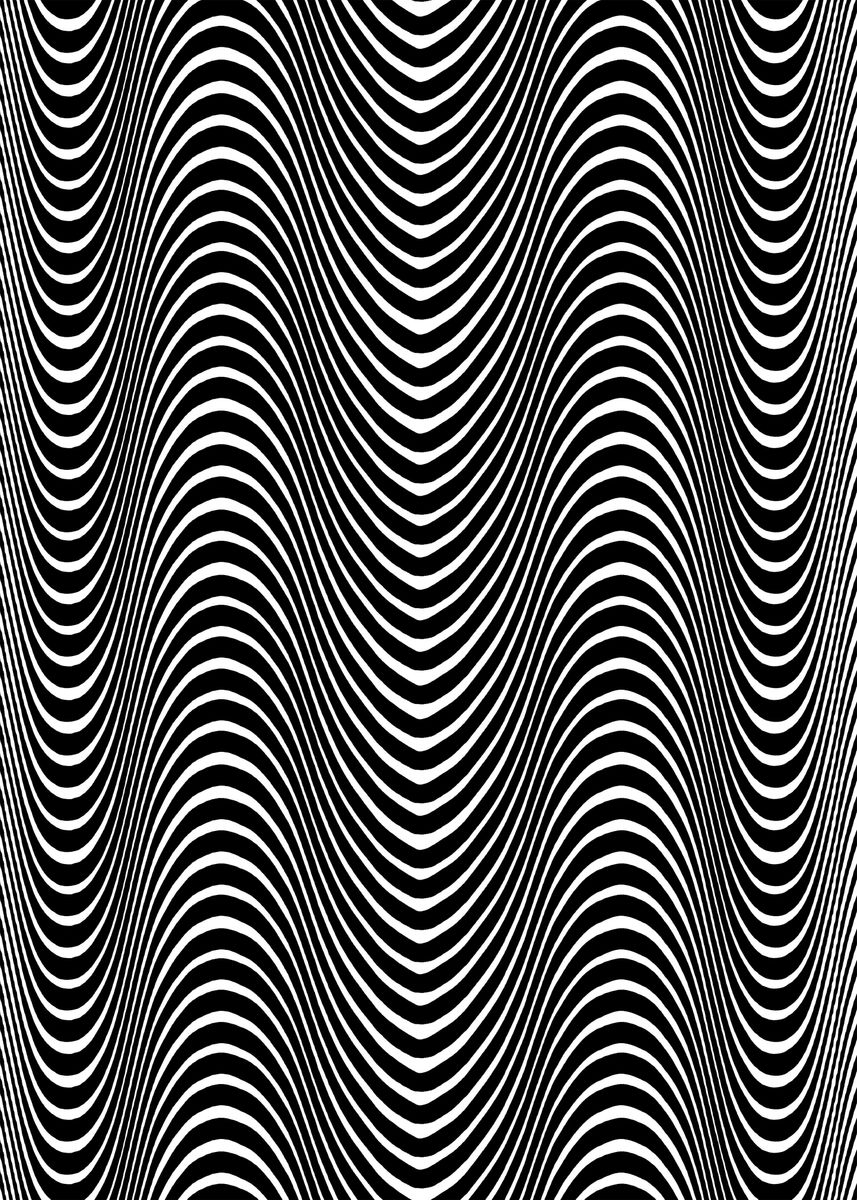 'Op Art Waves' Poster, picture, metal print, paint by arkitekta | Displate