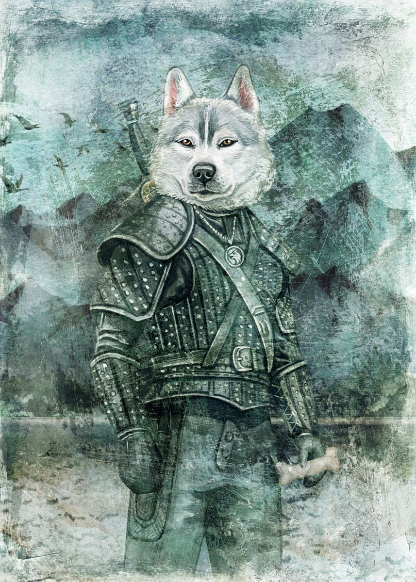 'The Dog Warrior' Poster, picture, metal print, paint by Lucia ...