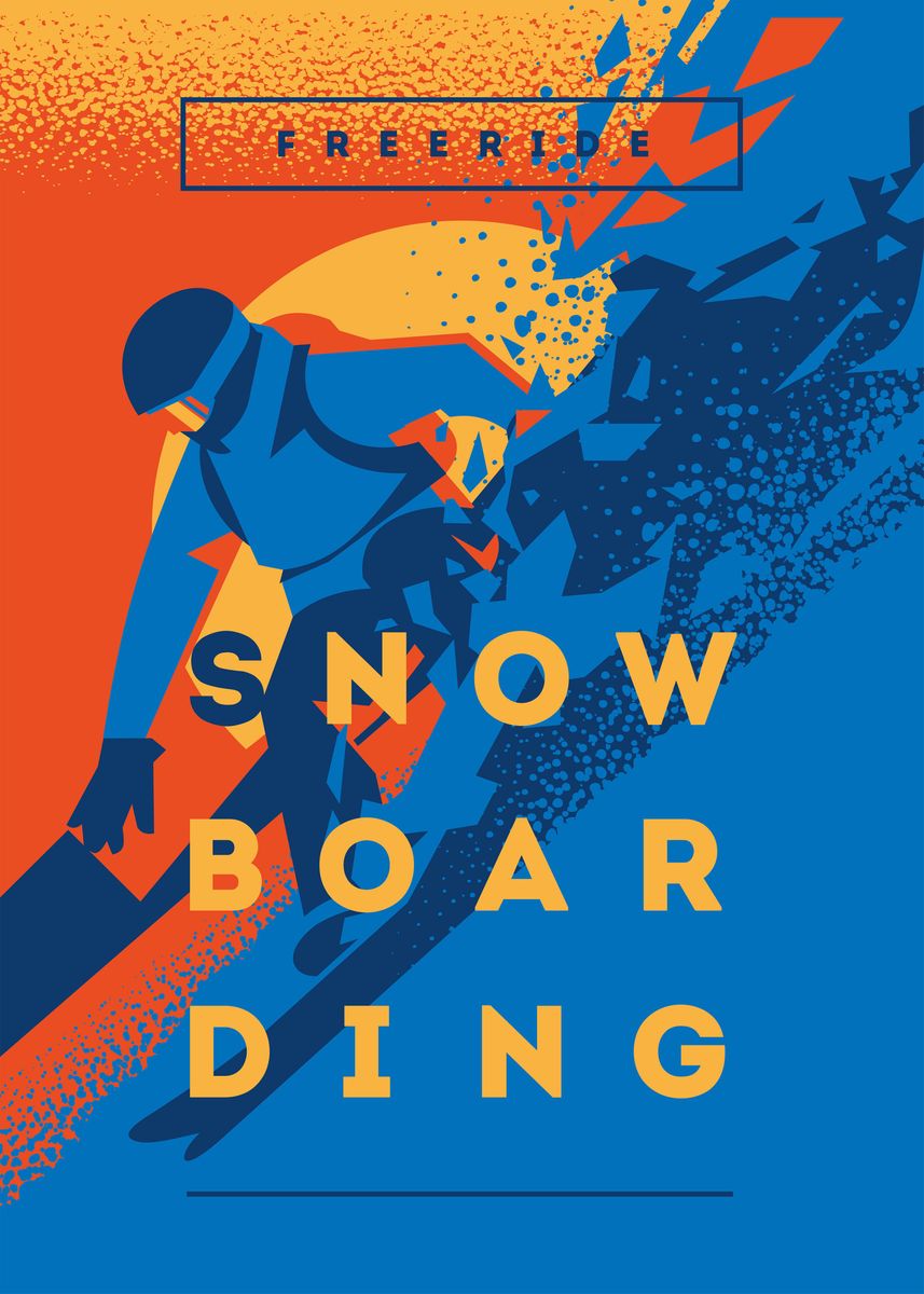 'Sunset snowboard' Poster by Designersen | Displate