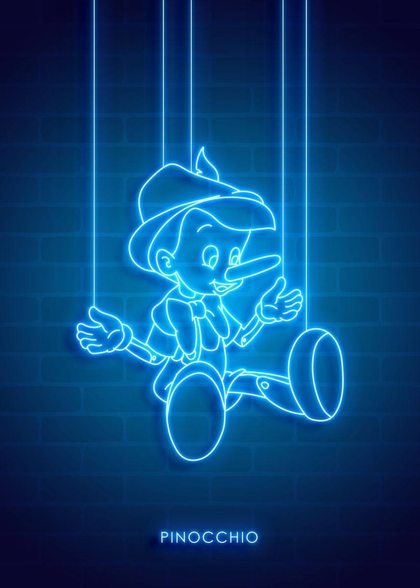 ' pino puppet' Poster, picture, metal print, paint by dam art | Displate