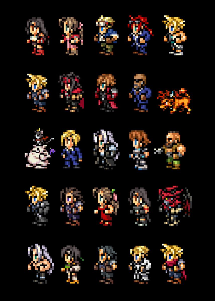 'Final Fantasy VII Pixel' Poster, picture, metal print, paint by Ze ...