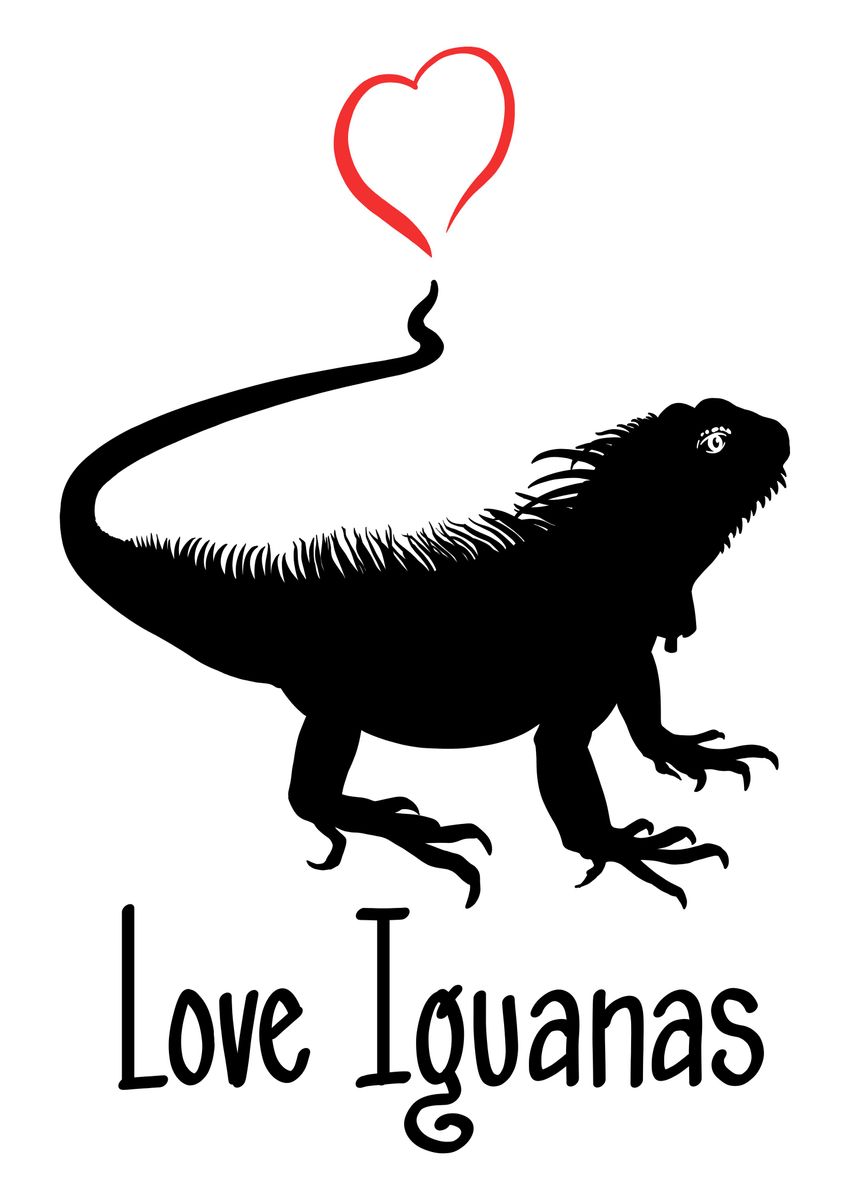 'Love Iguanas' Poster, picture, metal print, paint by NoRose | Displate