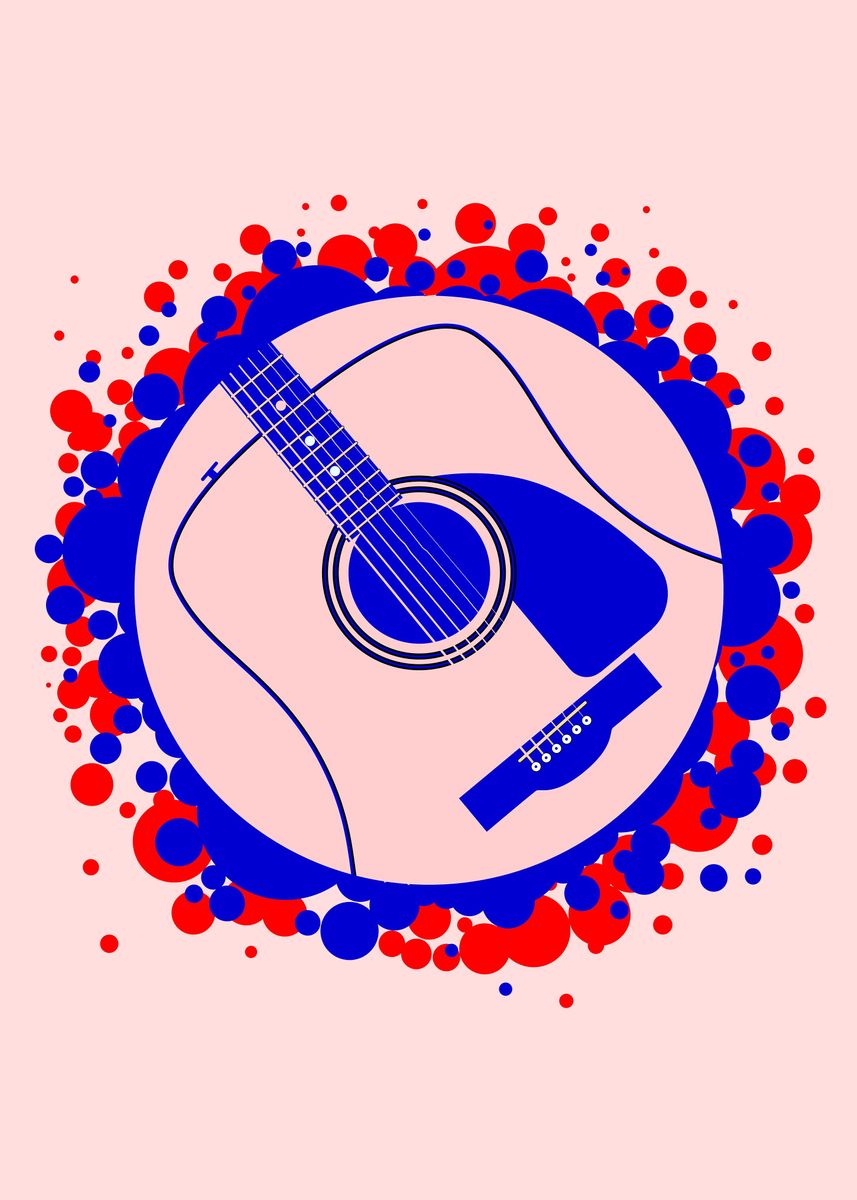 'Pink Abstract Guitar Backg' Poster, picture, metal print, paint by ...