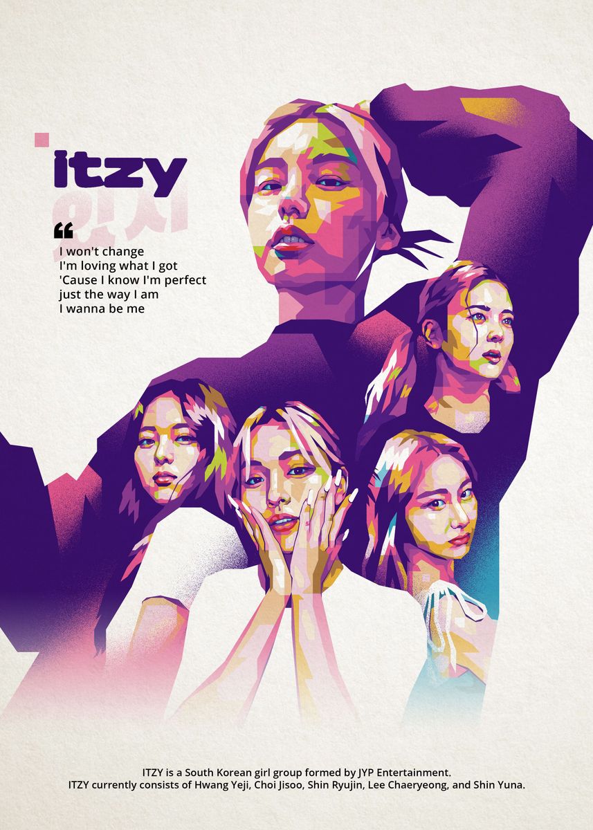 'ITZY' Poster, picture, metal print, paint by Abdee Ridho | Displate