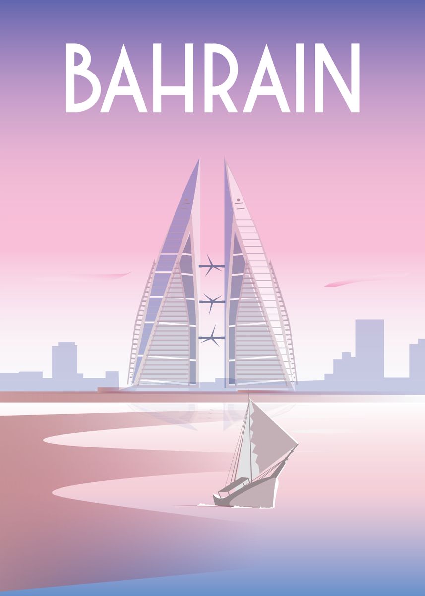 'bahrain ' Poster, picture, metal print, paint by Caravan Studio | Displate