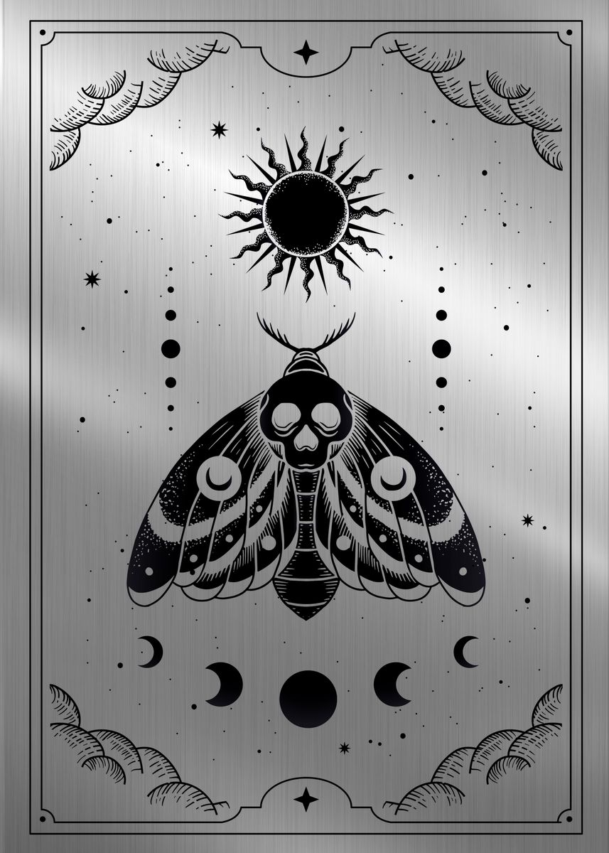 'Tarot Death moth' Poster, picture, metal print, paint by Michael ...