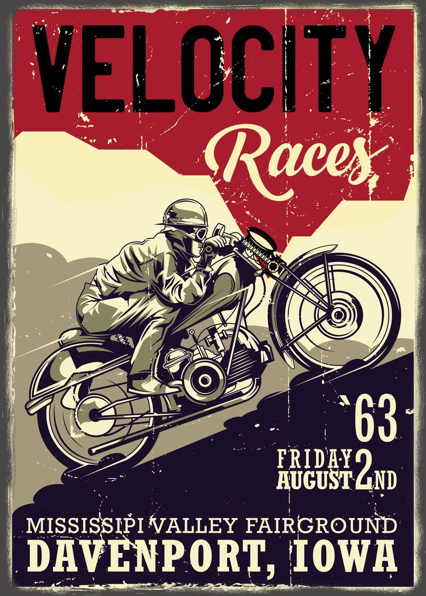 'Motor racing vintage' Poster, picture, metal print, paint by Karin ...
