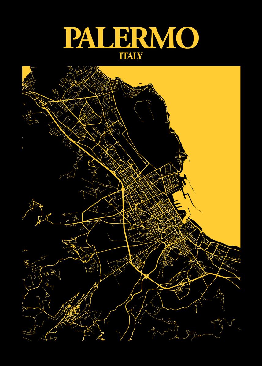 'Palermo City Wall Art' Poster by Decoratier Qwerdenker | Displate