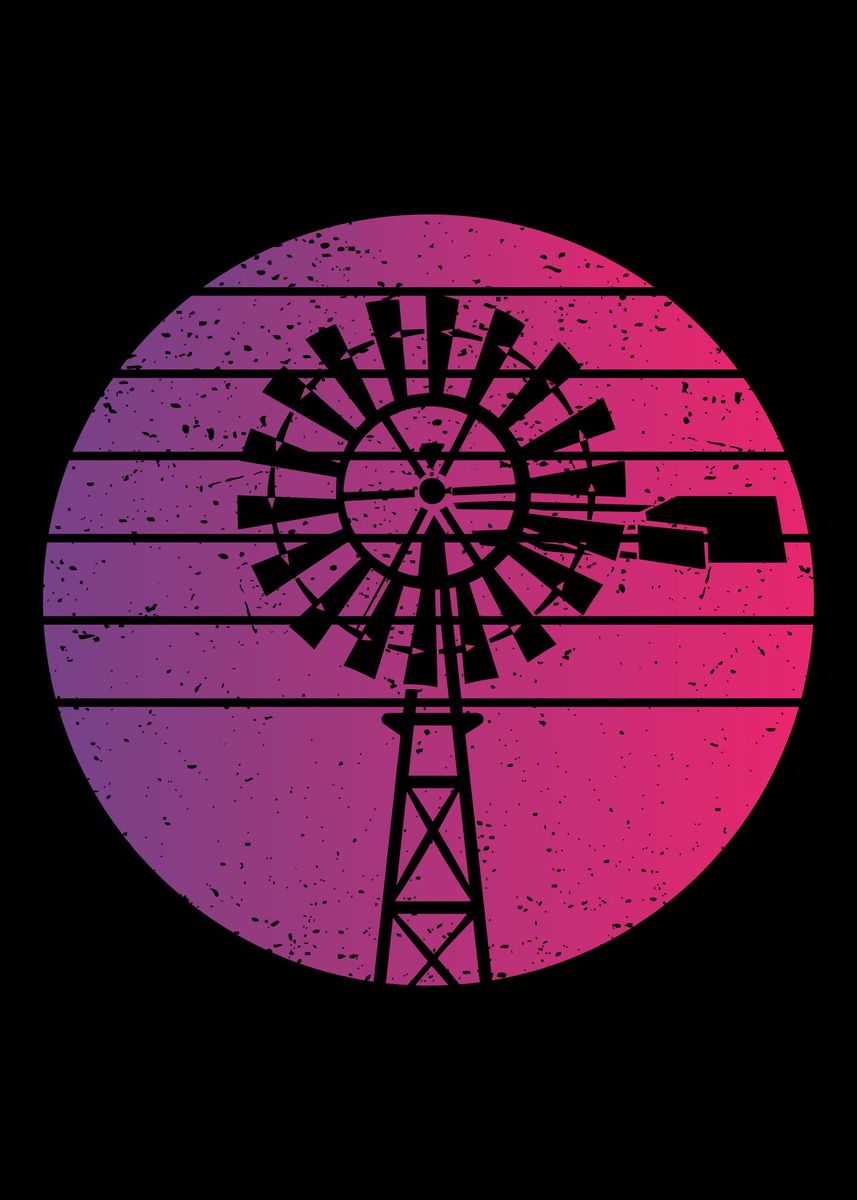 'Windmill Retro Vintage' Poster by royalsigns | Displate