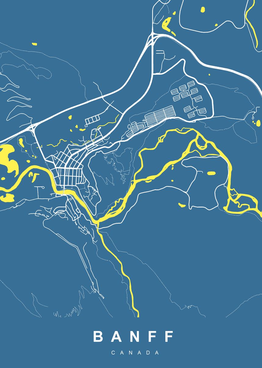 'BANFF Map Canada' Poster by UrbanMaps | Displate