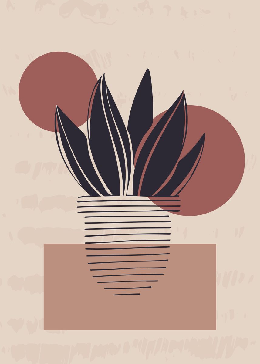 'Abstract botanical plants' Poster, picture, metal print, paint by ...