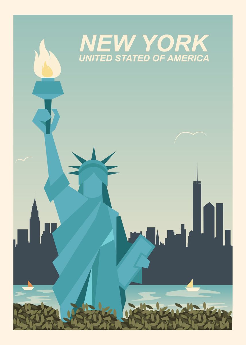 'New York' Poster, picture, metal print, paint by Ummi Art | Displate