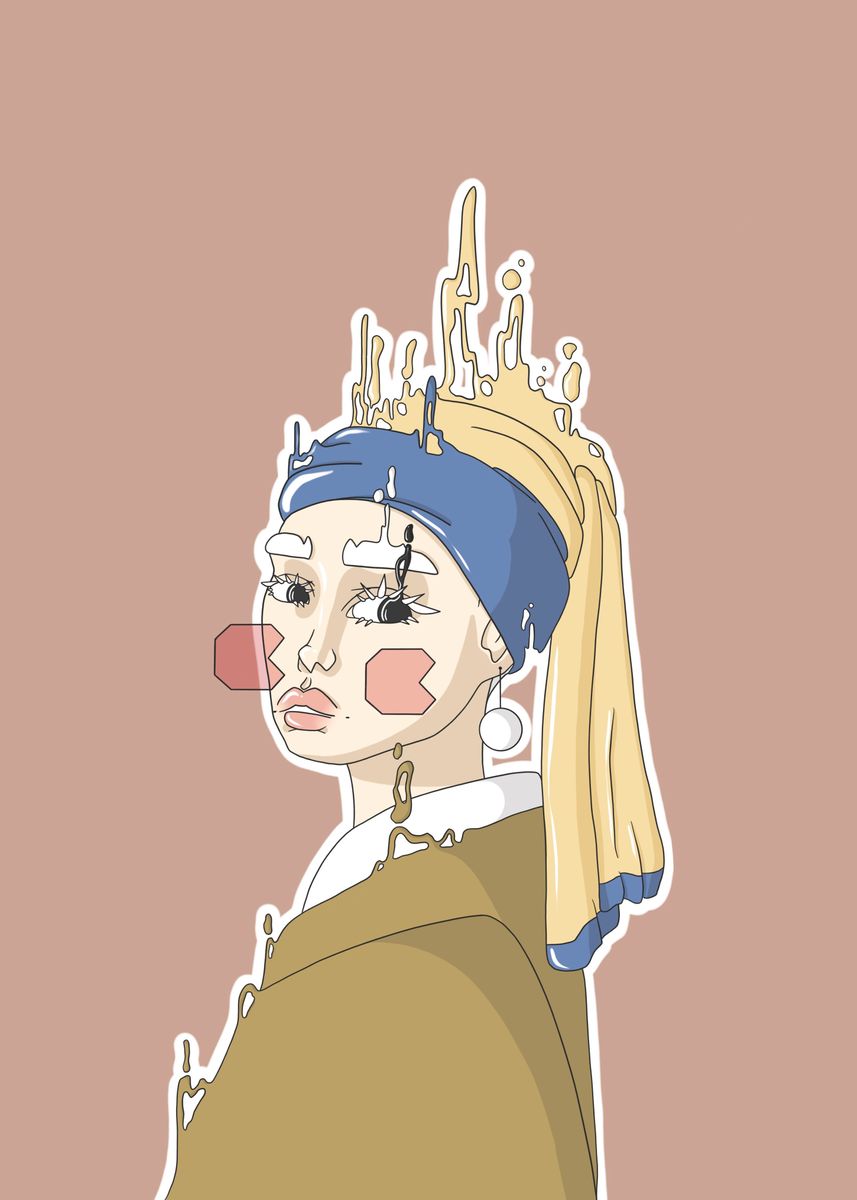 'Girl with a Pearl Earring ' Poster, picture, metal print, paint by ...