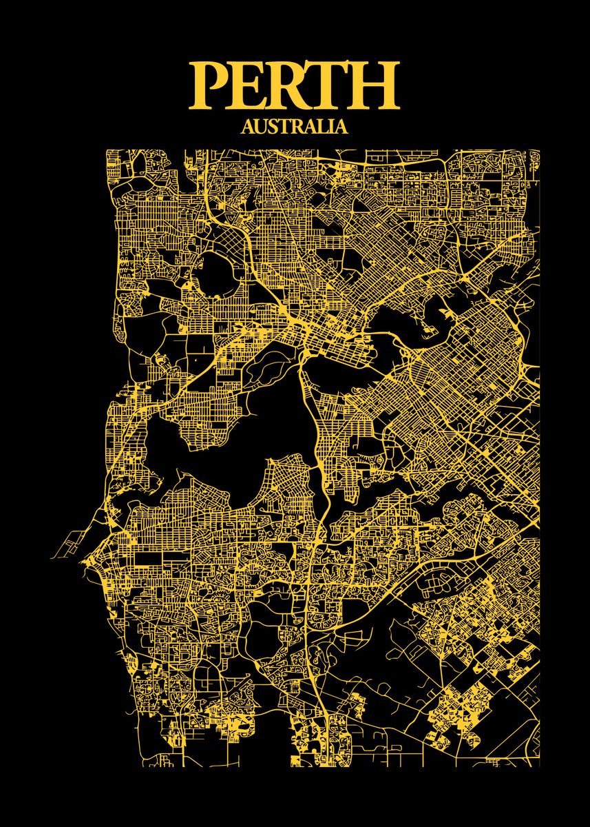 'Perth City Wall Art' Poster by Decoratier Qwerdenker | Displate