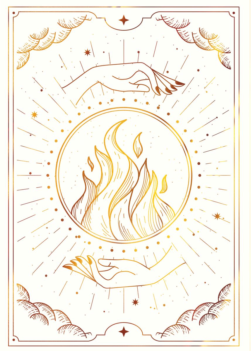 'Tarot Fire in a crystal' Poster by Michael Landsberger | Displate