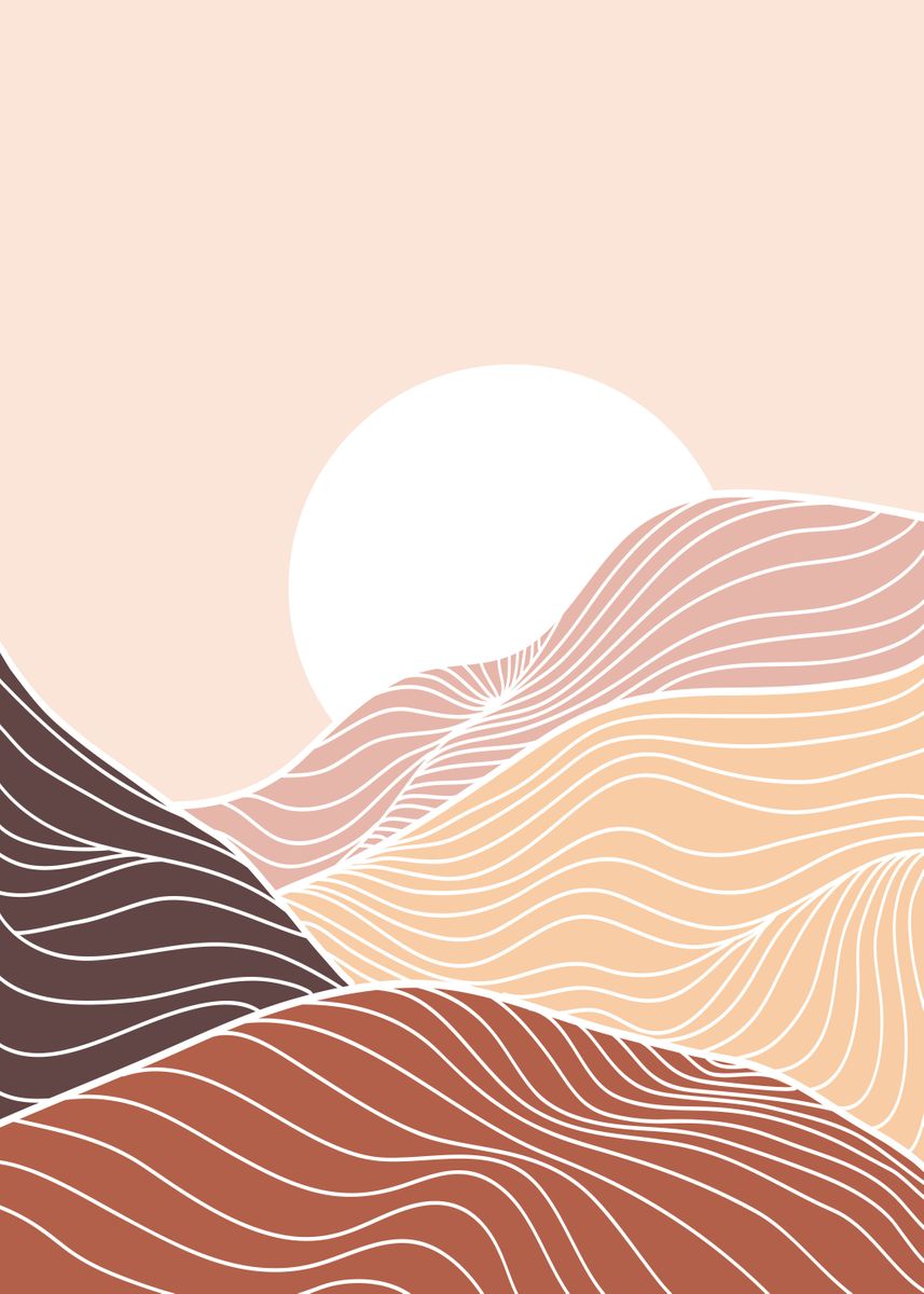 'Abstract Mountain line art' Poster by budi yanto | Displate