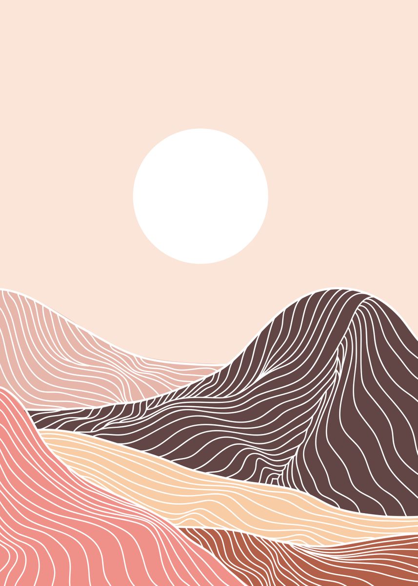 'Abstract Mountain line art' Poster by budi yanto | Displate